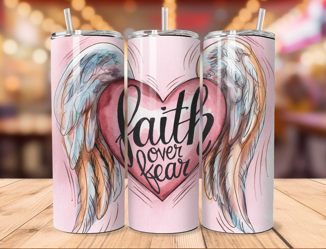 Faith Over Fear Tumbler - Bible Verse Tumbler - Christian Travel Cup ...