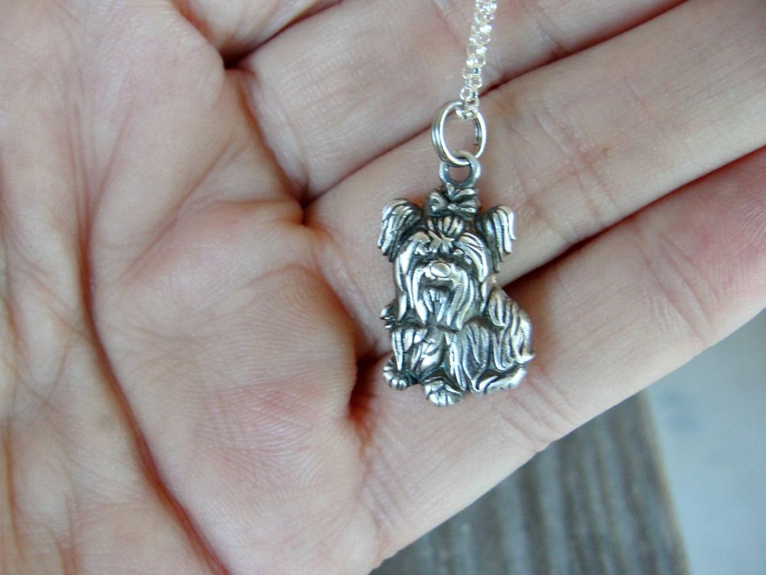 Yorkshire Terrier Necklace - Yorkie Gifts - Fine Silver - Yorkie Mom ...