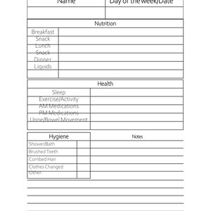 Printable 90 Day Respite Daily Log Book - Etsy