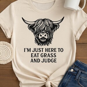 Judgy Highland Cow SVG/PNG | Funny Farm Animal Cut File ONLY | “i’m ...