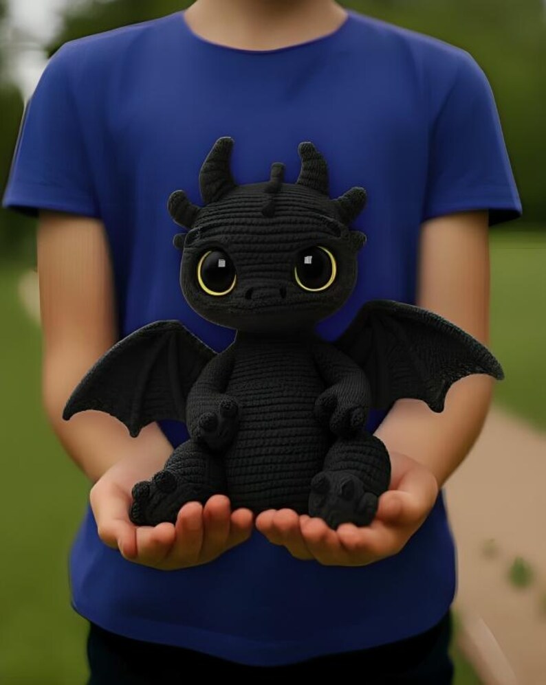 Toothless Crochet Pattern | DIY Fantasy Stuffed Animal Toy | Toothless ...
