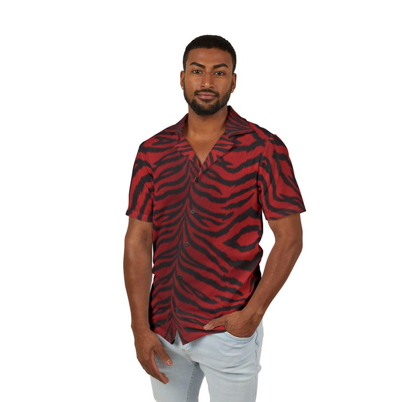 Passion Red Tiger Print Camp Shirt by Unafraid Shop - Passion Statement ...