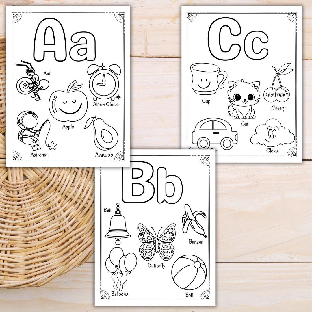 ABC Alphabet Coloring Book | Toddler & Preschool Activity (digital ...
