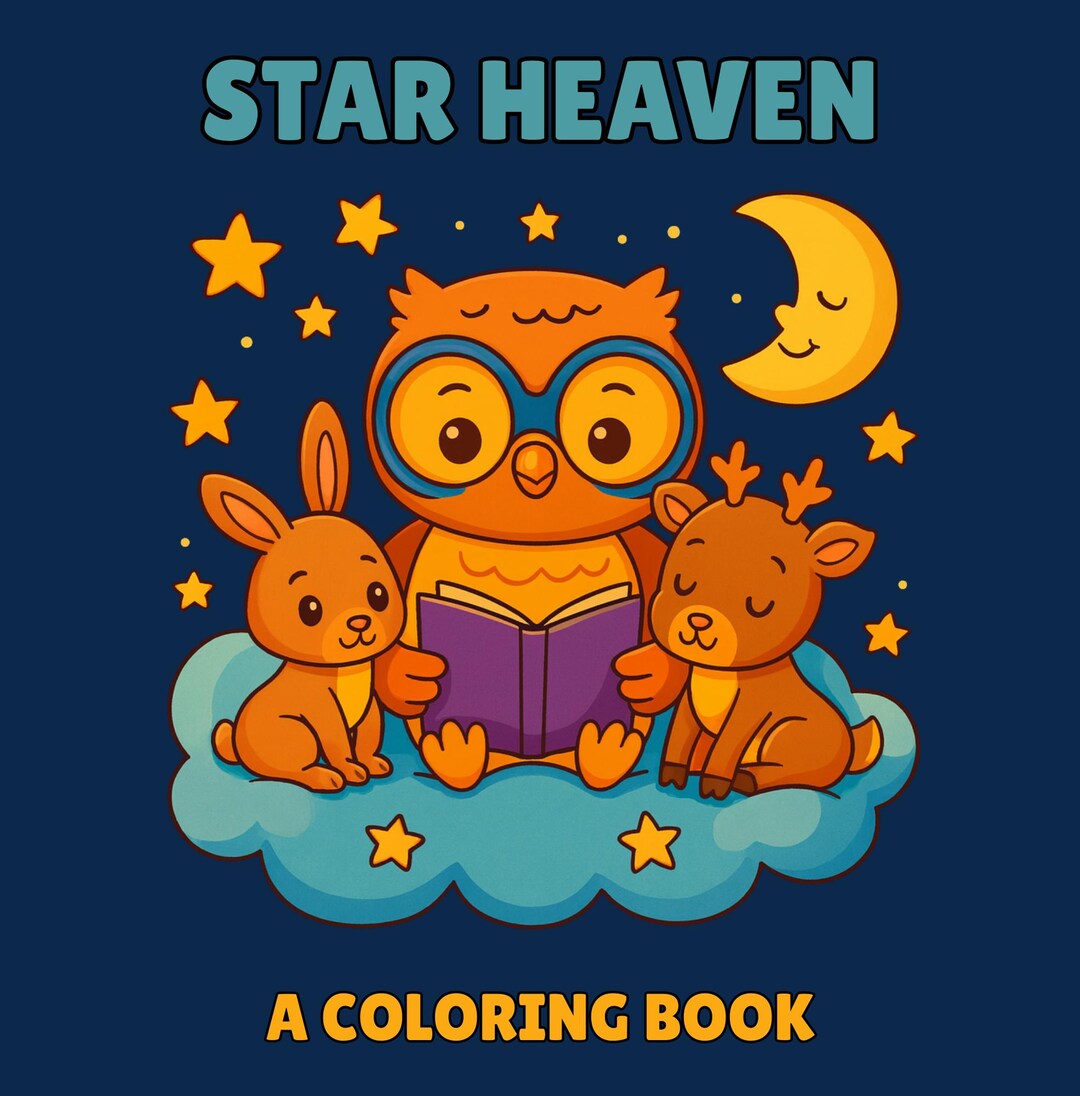 Owl & Friends Coloring Book for Kids | Cute Bedtime Animals on Clouds ...