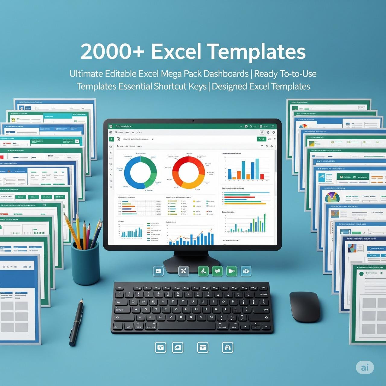 2000+ Excel Templates & Dashboards Bundle | Business Templates, Finance ...
