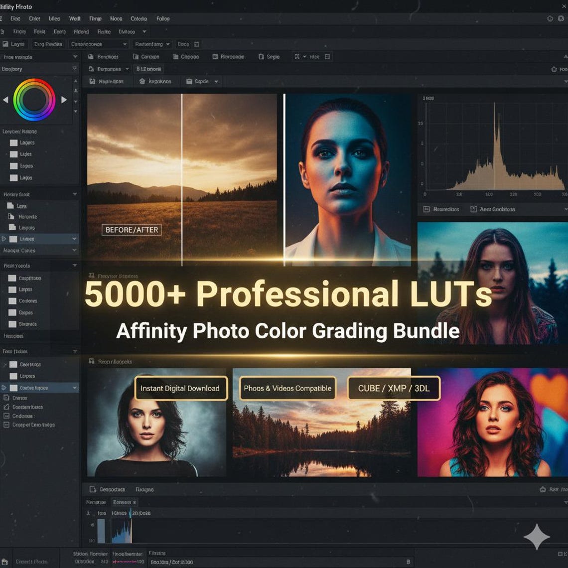 5000+ Professional Luts for Affinity Photo | Ultimate Color Grading ...