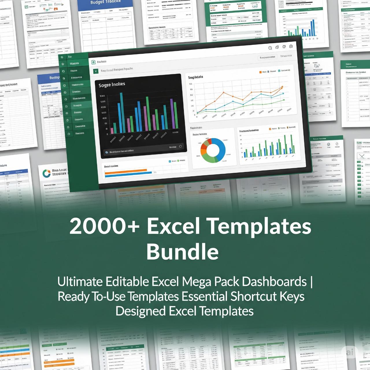2000+ Excel Templates & Dashboards Bundle | Business Templates, Finance ...