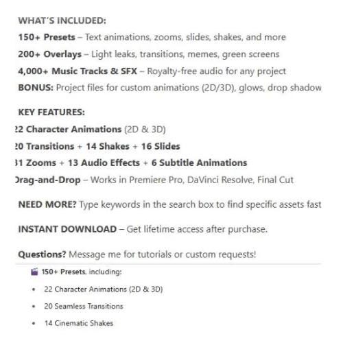 Video Editing Motion Graphics Pack: 150+ Presets, 200+ Overlays, 4000 ...