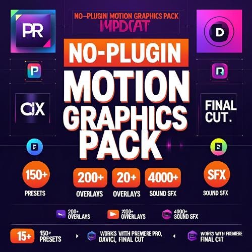 Video Editing Motion Graphics Pack: 150+ Presets, 200+ Overlays, 4000 ...