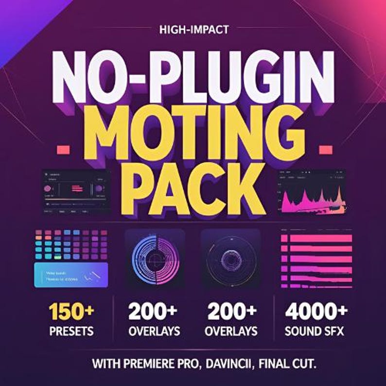 Video Editing Motion Graphics Pack: 150+ Presets, 200+ Overlays, 4000 ...