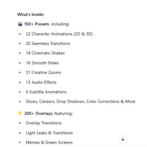 Video Editing Motion Graphics Pack: 150+ Presets, 200+ Overlays, 4000 ...