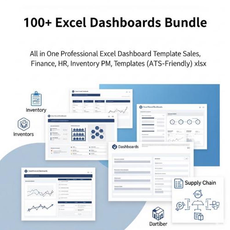 100+ Excel Dashboards Bundle – Finance Dashboard, Sales Dashboard, HR ...