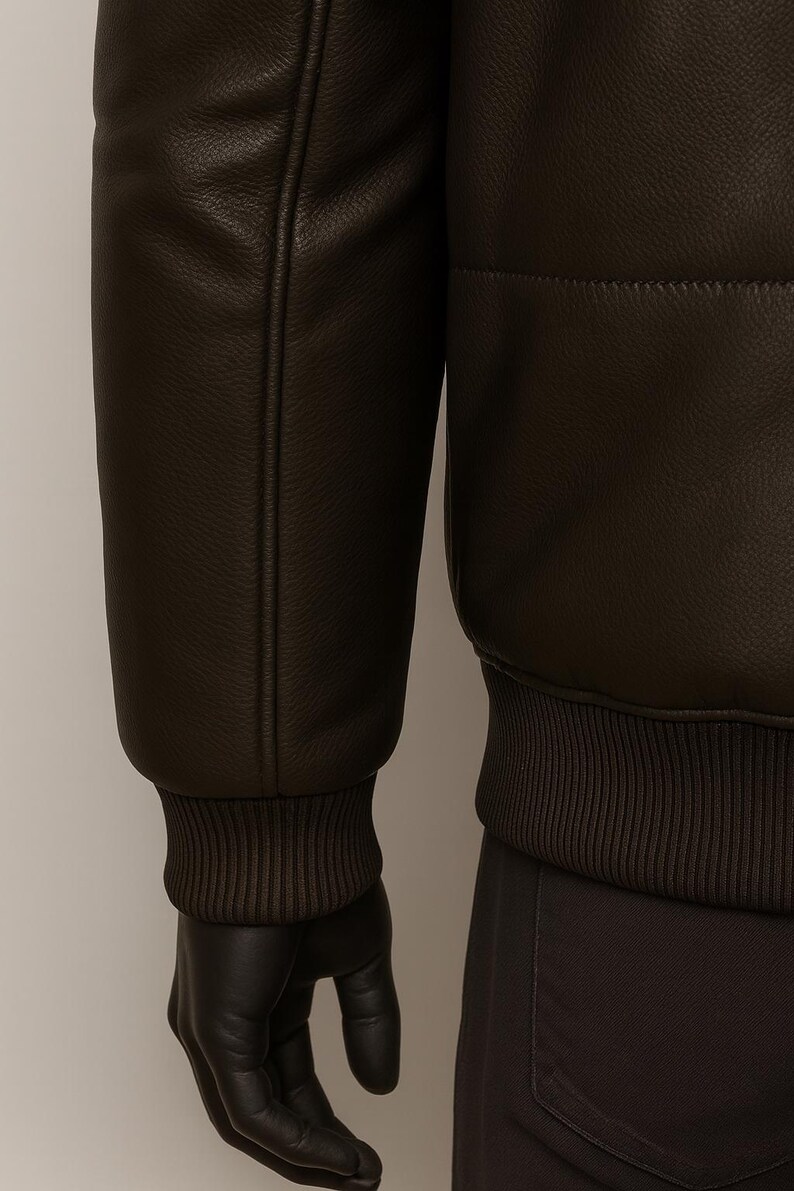 Genuine Sheepskin Leather Bomber Jacket: Faux Fur Hood, Winter Coat - Etsy