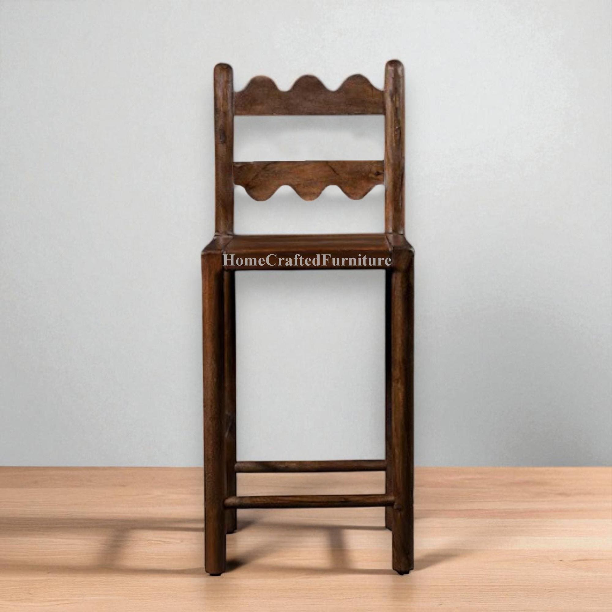 Handcrafted up & Down Hills Counter Chair, Reclaimed Wooden Bar Chairs ...