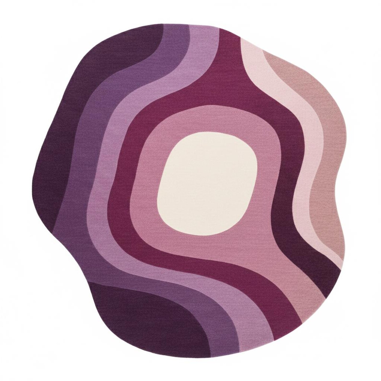 Handmade Wavy Purple Wool Rug, Irregular Groovy Tufted Area Rug, Modern ...