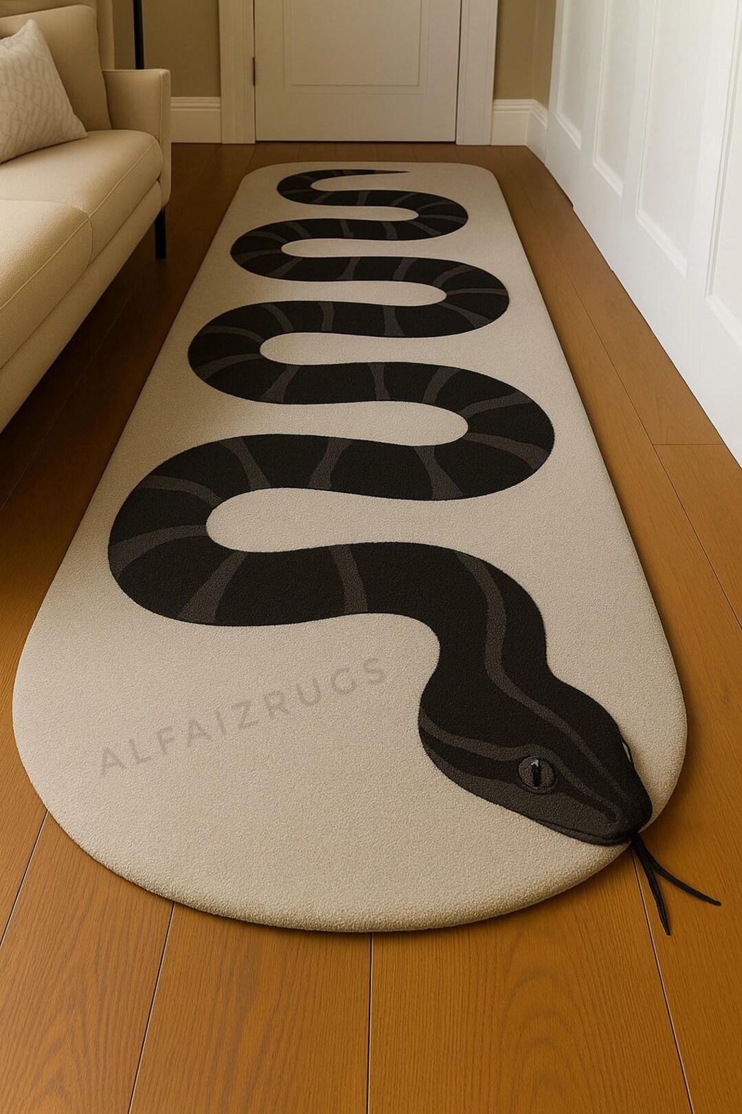 Handmade Snake Runner Rug | Gothic Animal Print Hallway Carpet - Etsy