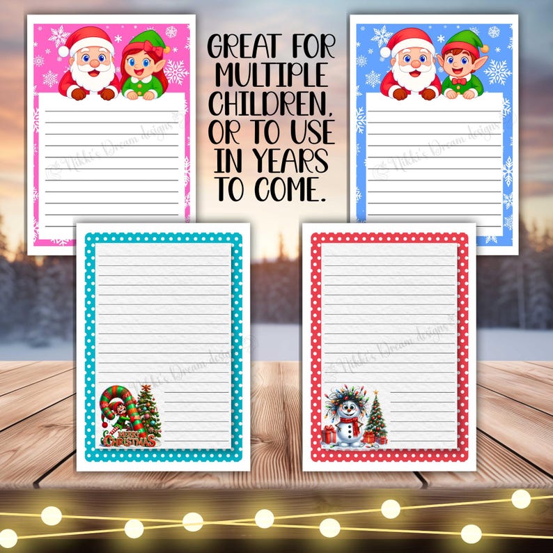 Printable Christmas Letter Templates for Santa Wishlist North Pole ...