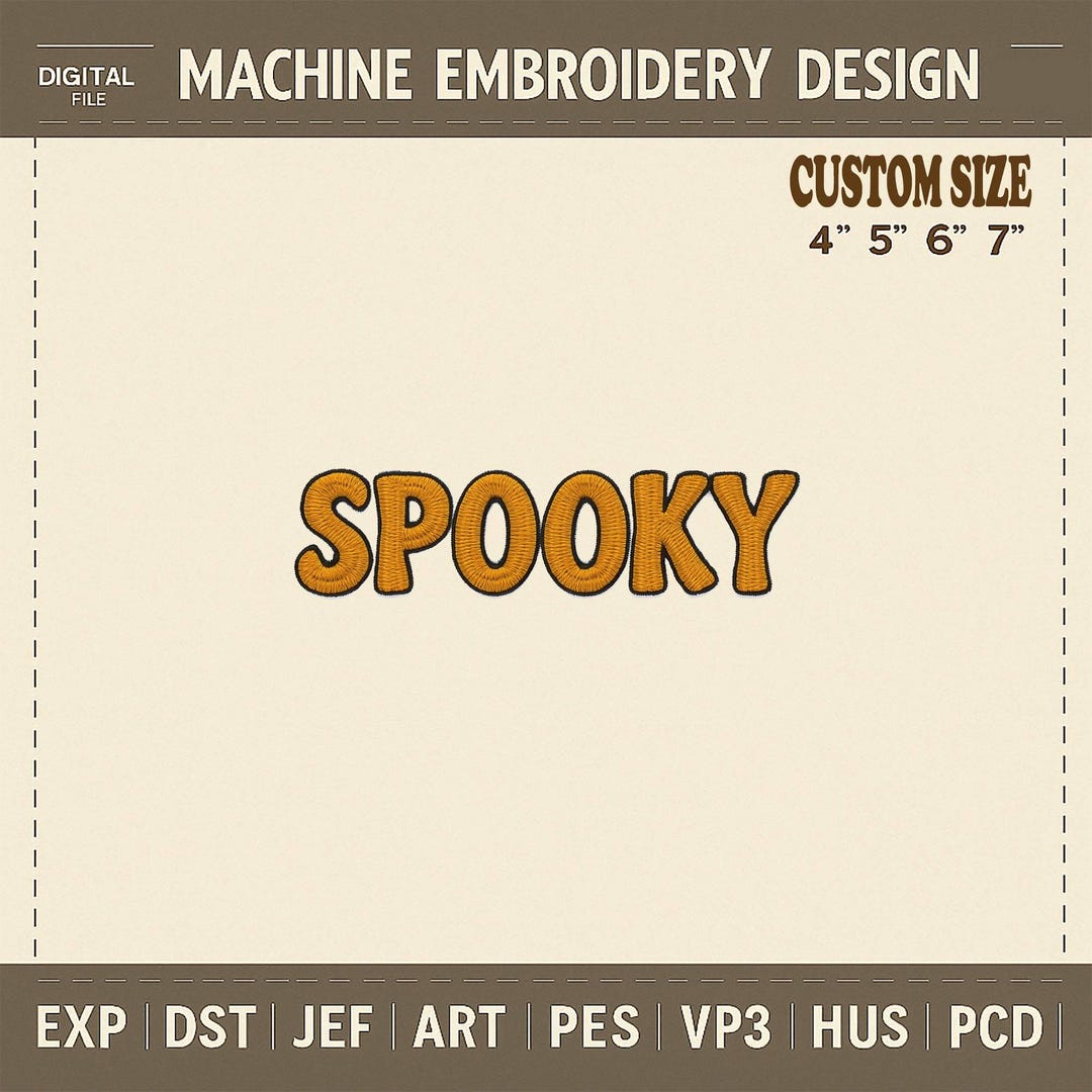 Spooky Word Art Embroidery Design – Halloween Quote Lettering – Machine ...