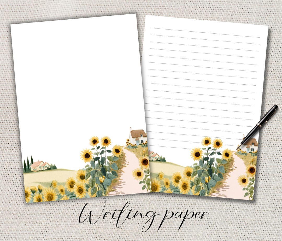Sunflower Landscape Writing Paper Lined Unlined-a4/a5 Pen Pal Supplies ...