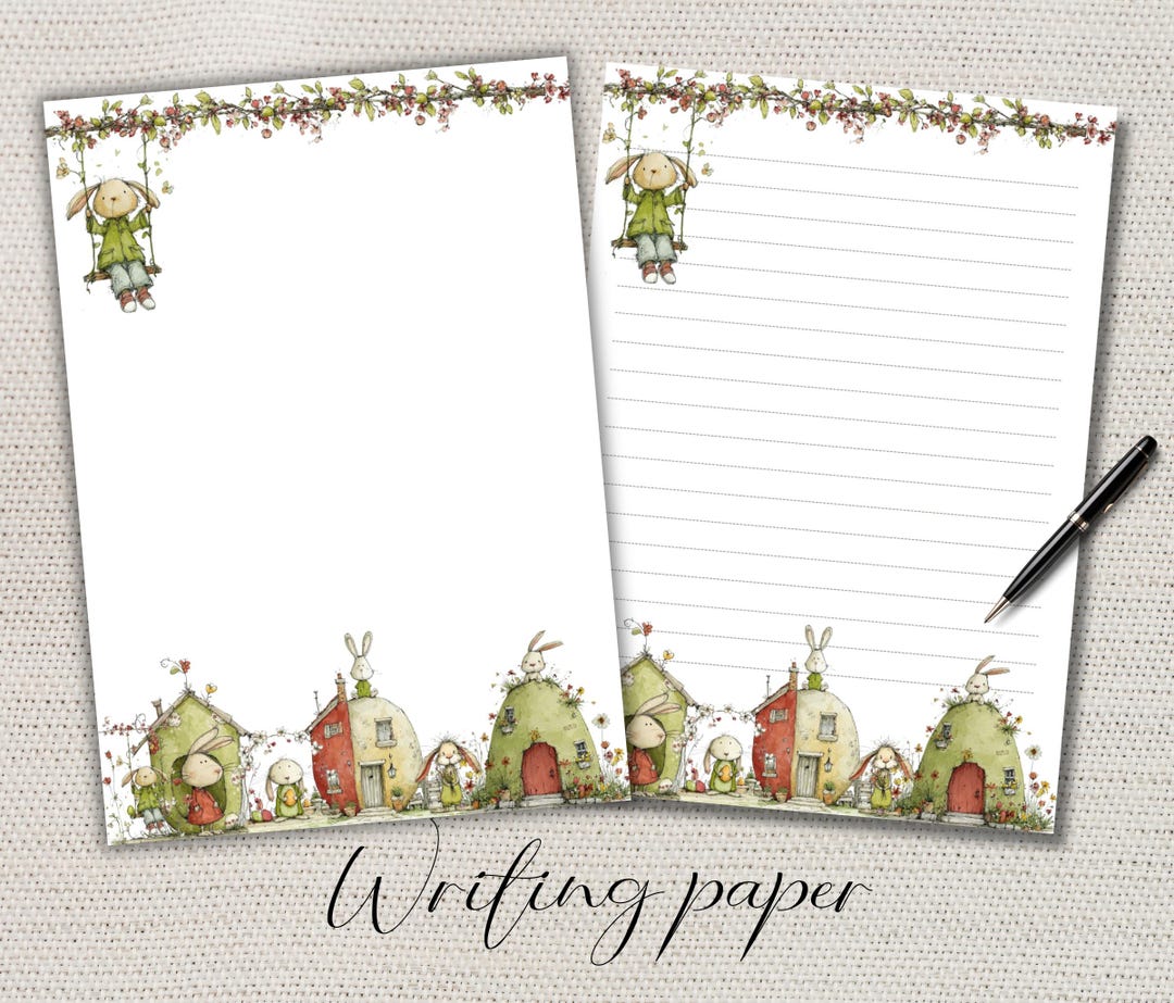 Easter Bunny Writing Paper Lined Unlined-a4/a5 Pen Pal Supplies-letter ...