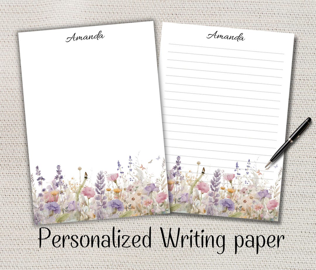 Personalized Wildflower Notepad -personalized Flower Writing Paper ...