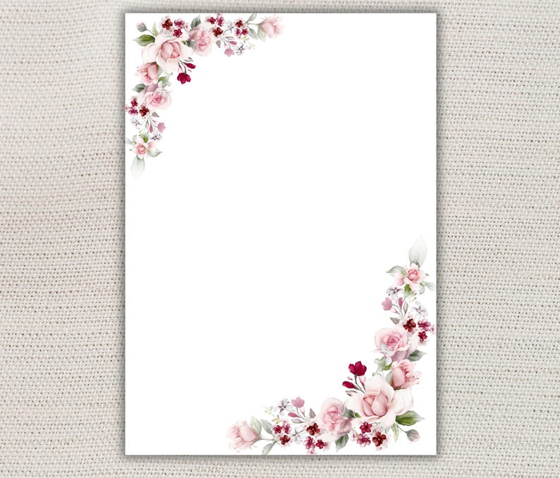 Roses Writing Paper Lined Unlined-a4/a5 Pen Pal Supplies-flower ...