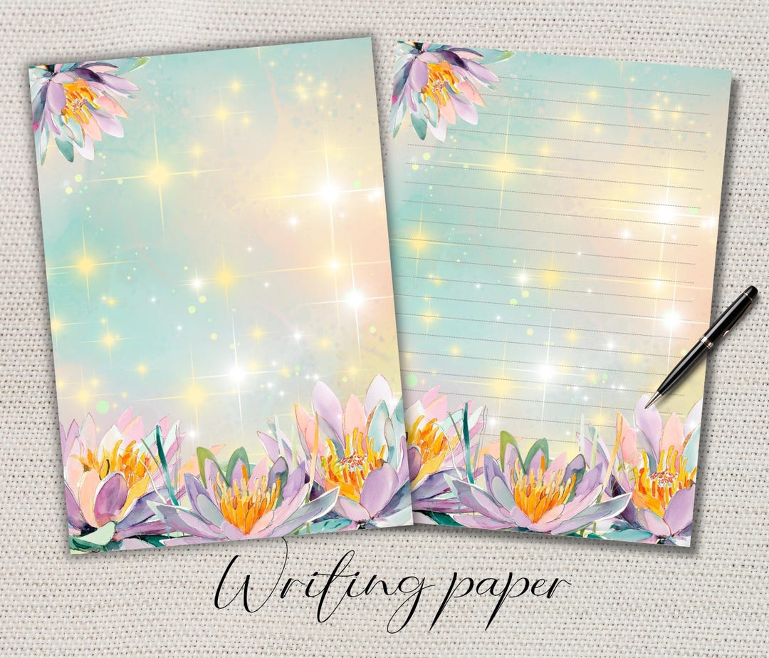 Lotus Writing Paper Lined Unlined-a4/a5 Pen Pal Supplies-letter Writing ...