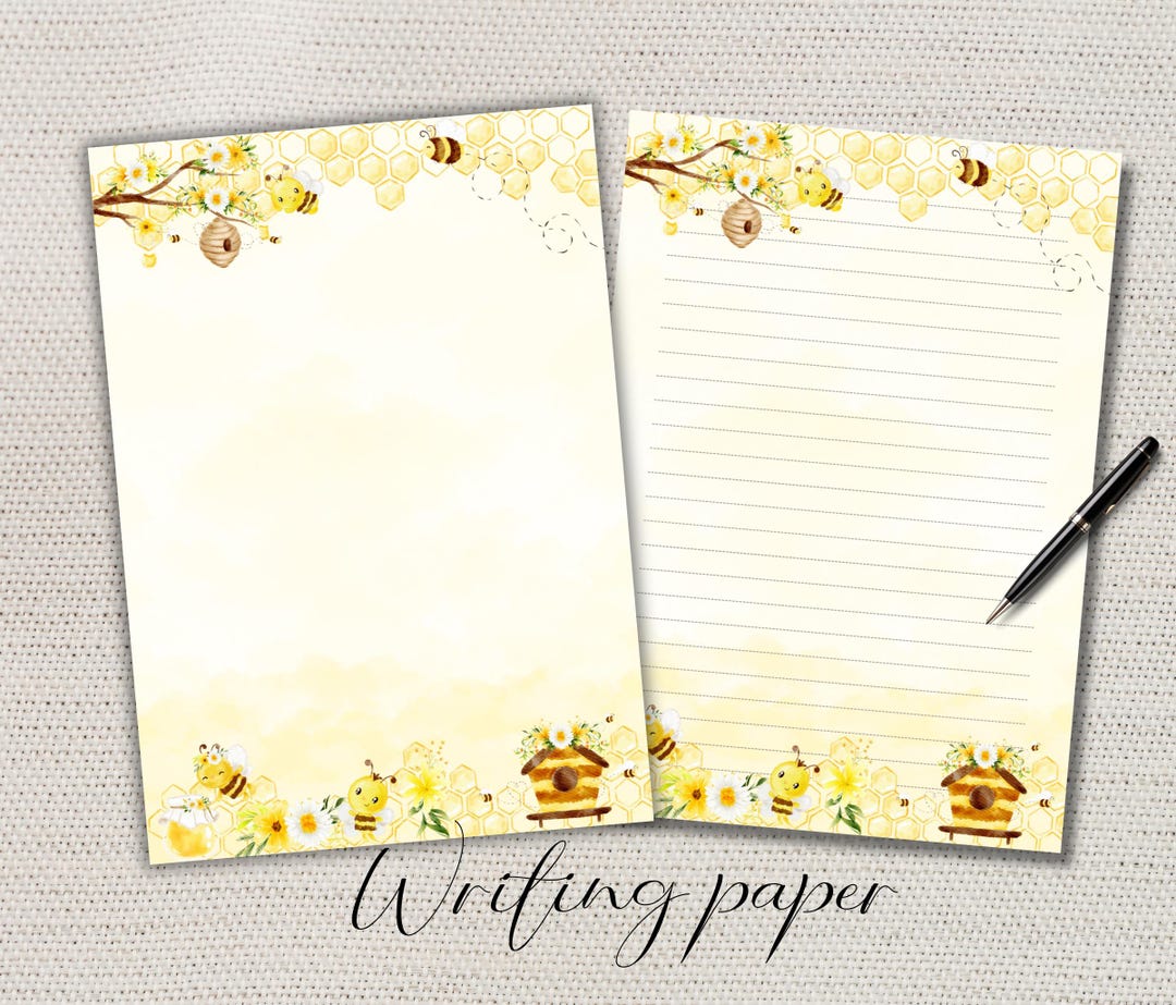 Bee and Honey Writing Paper Lined Unlined-a4/a5 Pen Pal Supplies ...