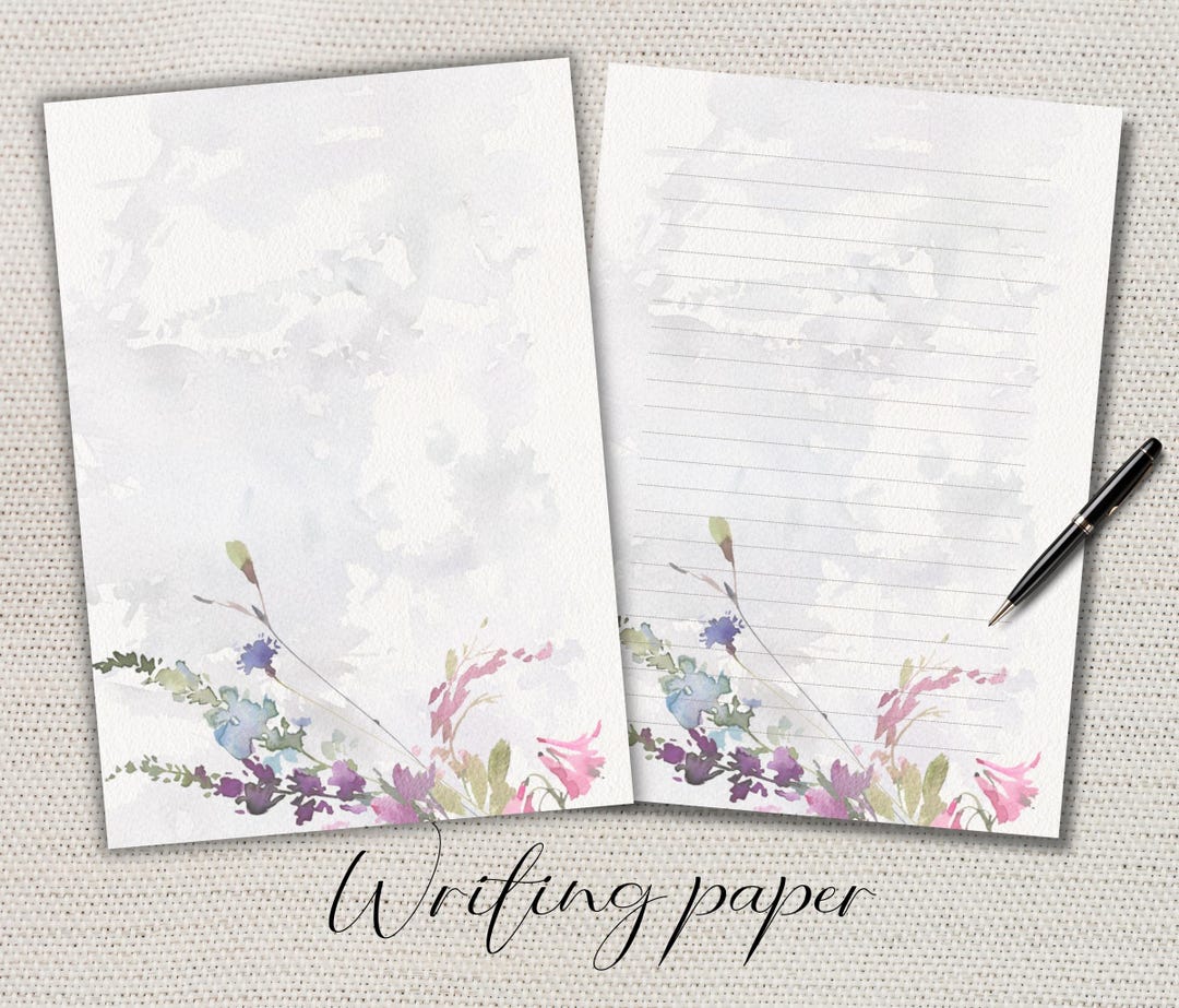 Flower Writing Paper Lined Unlined-a4/a5 Pen Pal Supplies-flower ...