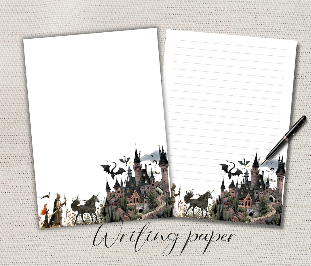Medieval Writing Paper Lined Unlined-a4/a5 Pen Pal Supplies-letter ...