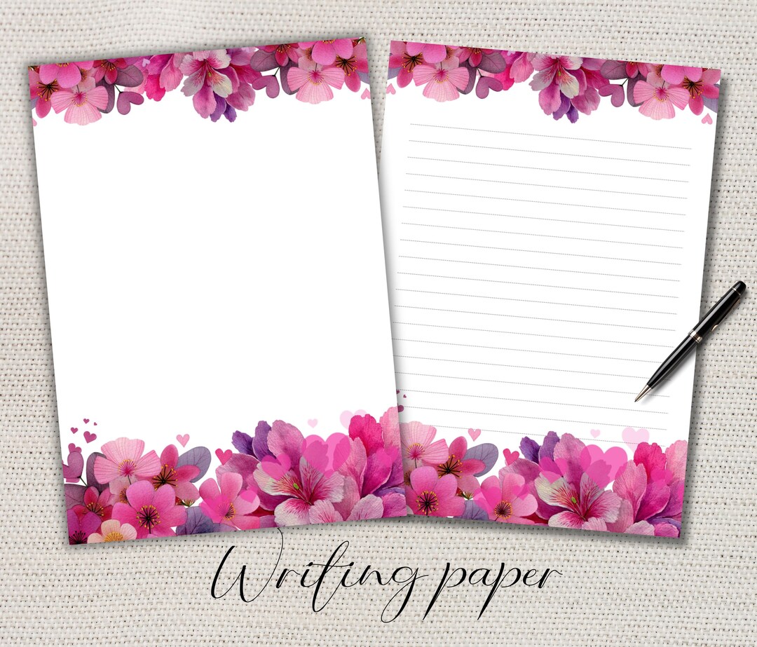 Flower Writing Paper Lined Unlined-a4/a5 Pen Pal Supplies-letter ...