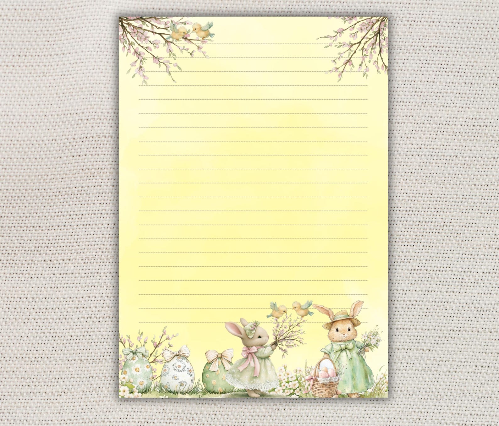 Easter Bunny Writing Paper Lined Unlined-a4/a5 Pen Pal Supplies-bunny ...