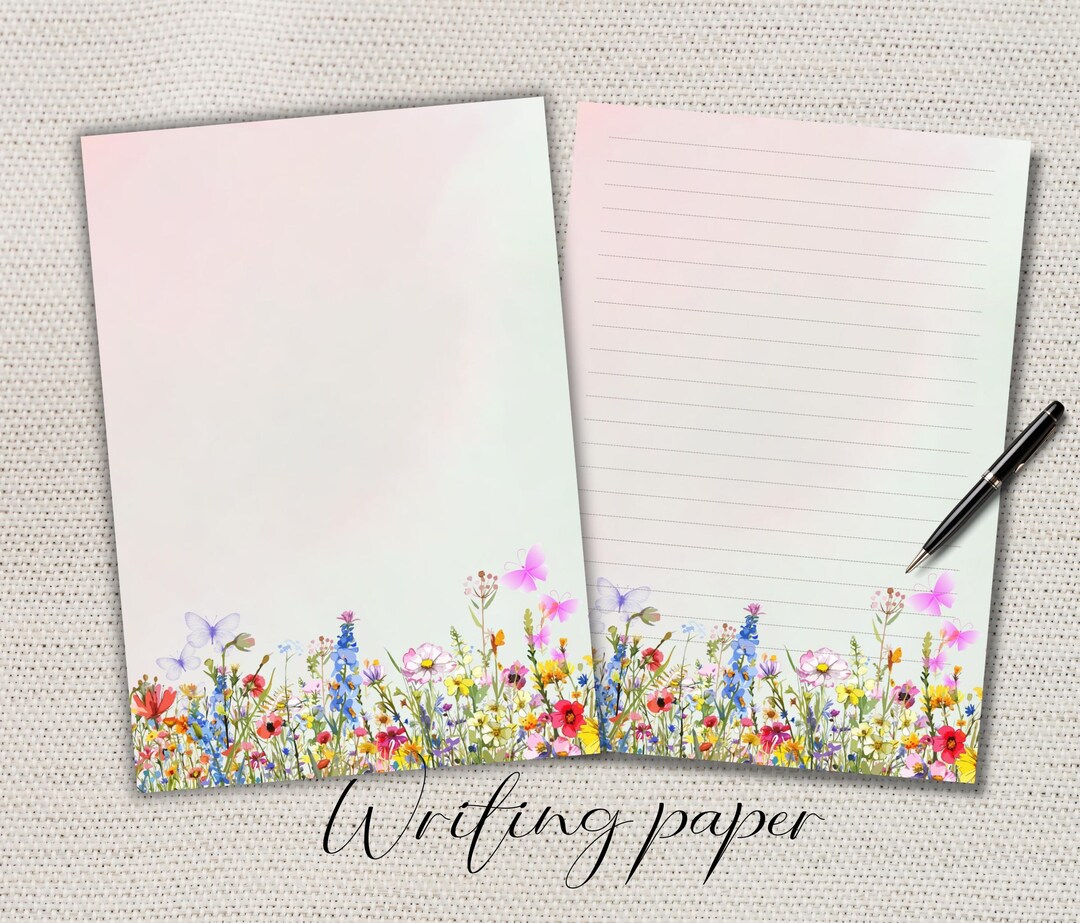 Watercolor Wildflower Writing Paper Lined Unlined-a4/a5-pen Pal ...