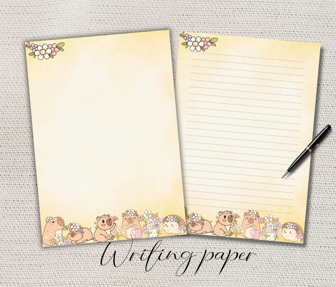 Capybara Writing Paper Lined Unlined-a4/a5 Pen Pal Supplies-stationery ...