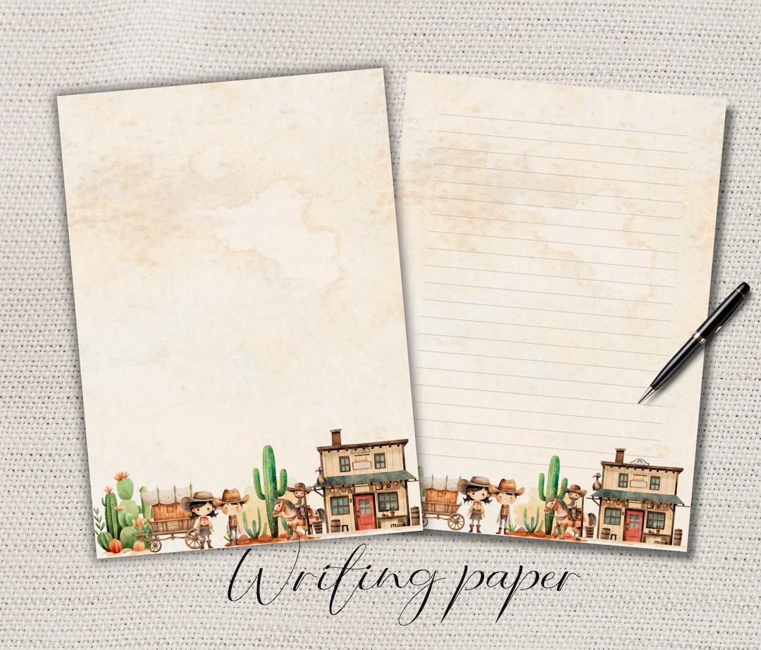 Wild West Writing Paper Lined Unlined-a4/a5 Pen Pal Supplies-stationery ...