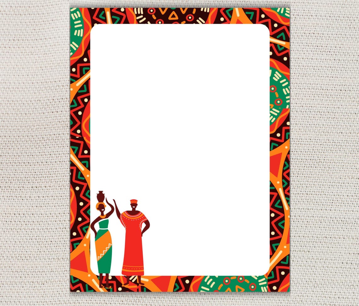 African Motif Paper Lined Unlined-a4/a5 Pen Pal Supplies-african Style ...