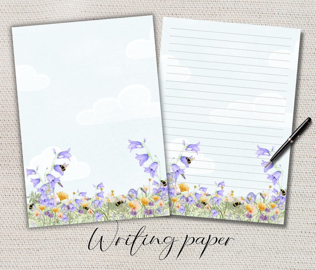 Wildflower Writing Paper Lined Unlined-a4/a5 Pen Pal Supplies-flower ...