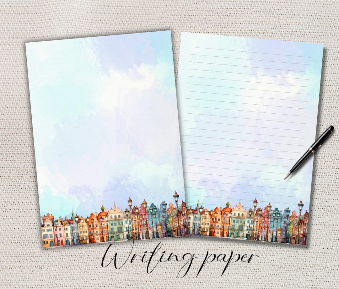 Colorful Houses Writing Paper Lined Unlined-a4/a5-pen Pal Supplies ...