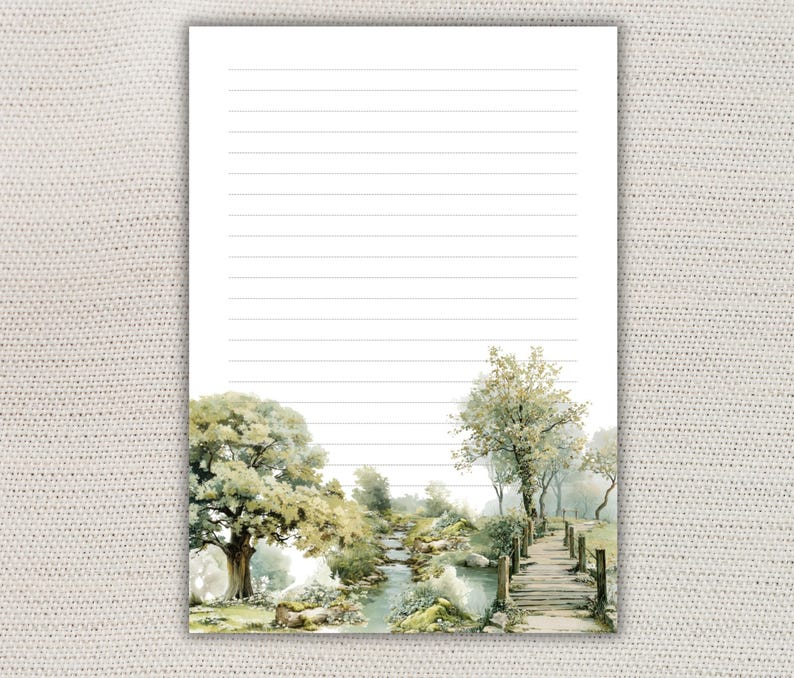Nature Landscape Writing Paper Lined Unlined-a4/a5 Pen Pal Supplies ...