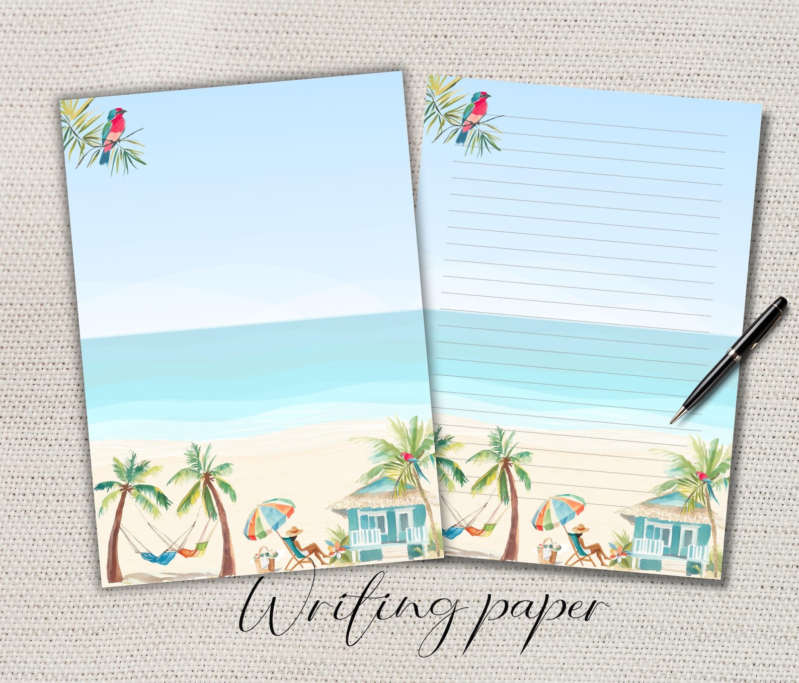 Summer Writing Paper Lined Unlined-a4/a5 Pen Pal Supplies-stationery ...