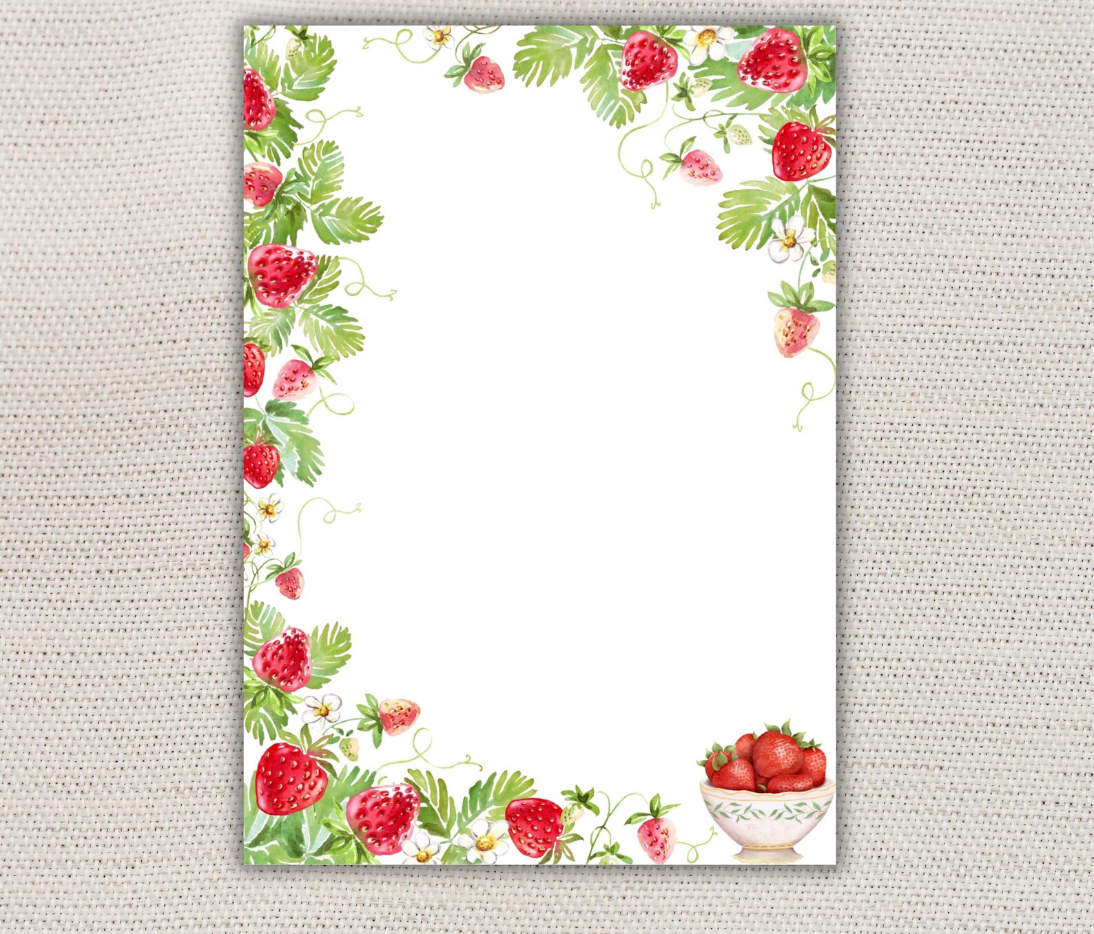 Strawberry Writing Paper Lined Unlined-a4/a5-pen Pal Supplies-sheets ...