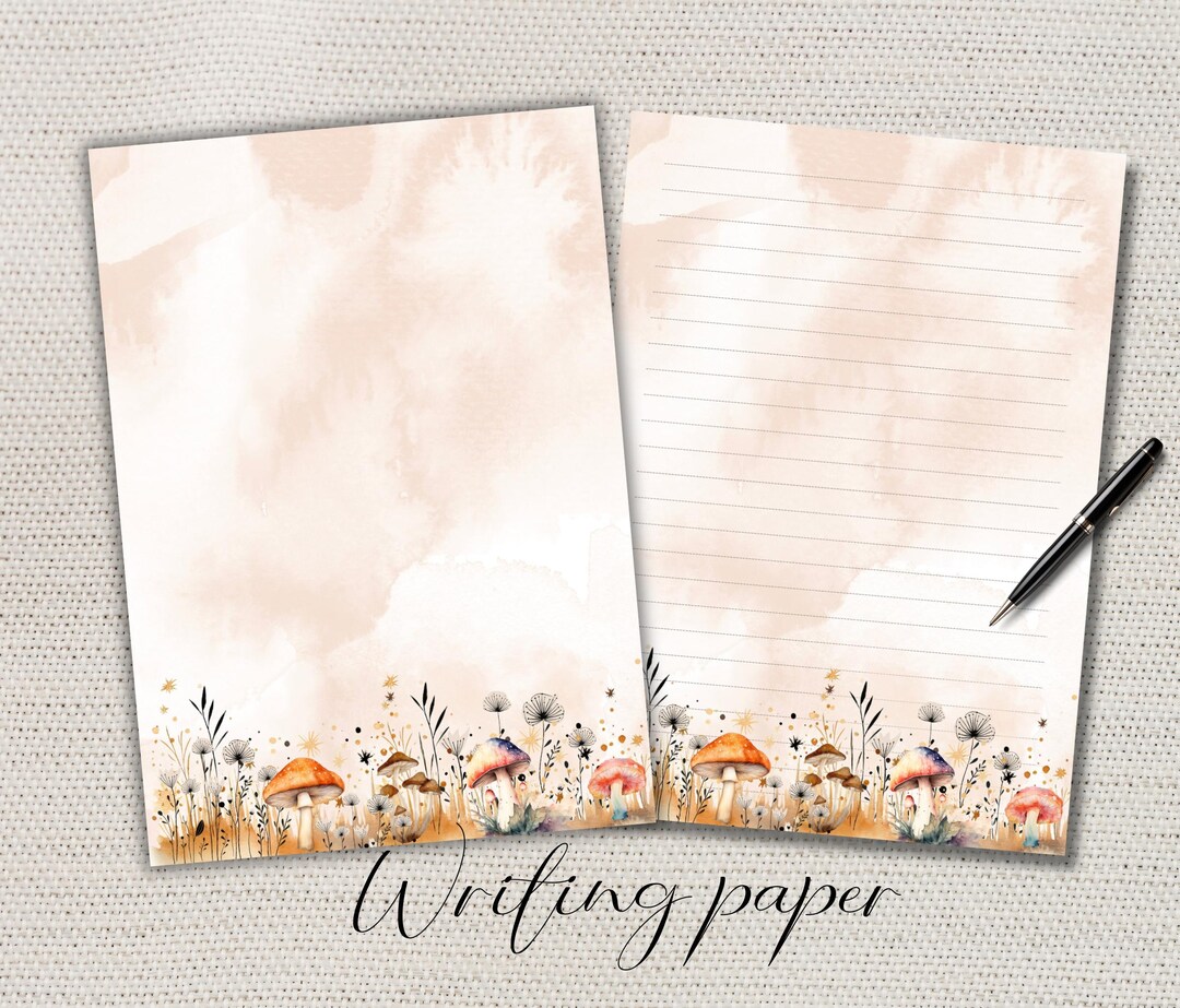 Mushrooms Writing Paper Lined Unlined-a4/a5 Pen Pal Supplies-stationery ...