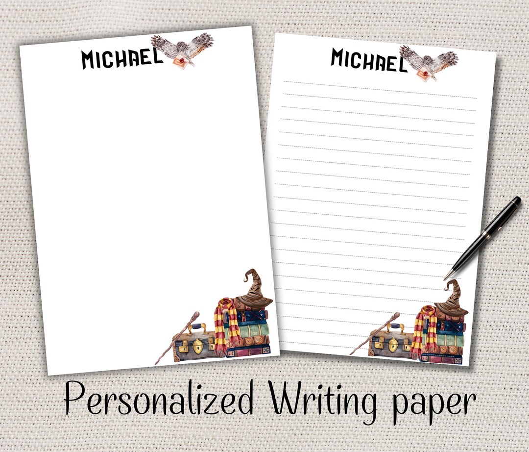 Magic School Personalized Writing Paper-wizard Kids Stationery Lined ...