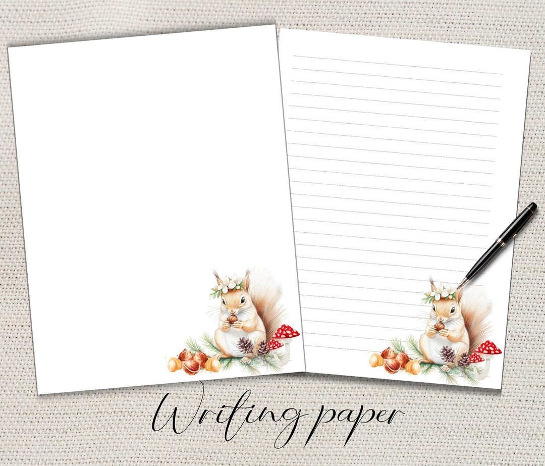 Cute Squirrel Writing Paper Lined Unlined-a4/a5 Pen Pal Supplies-cute ...