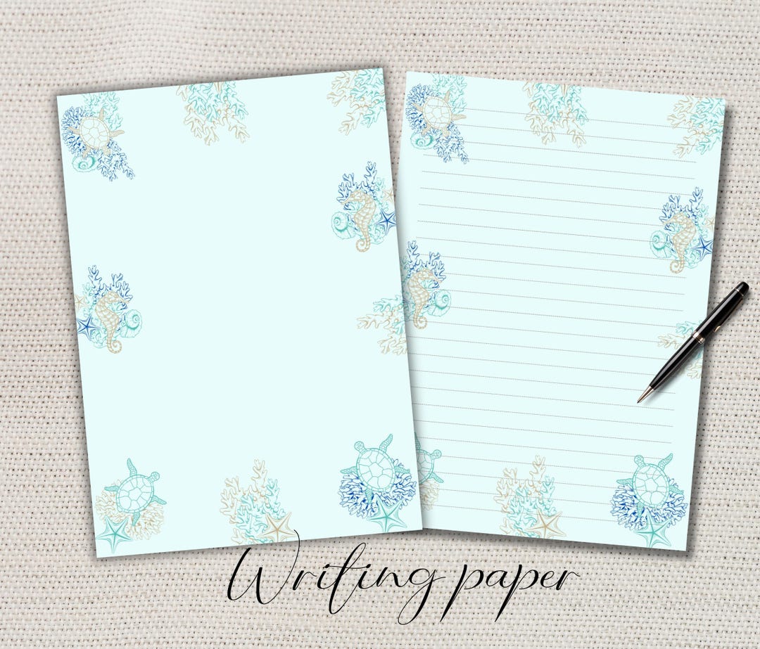 Undersea Writing Paper Lined Unlined-a4/a5 Pen Pal Supplies-stationery ...