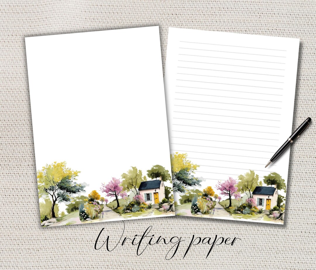 Spring Scene Writing Paper Lined Unlined-a4/a5 Pen Pal Supplies-sheets ...
