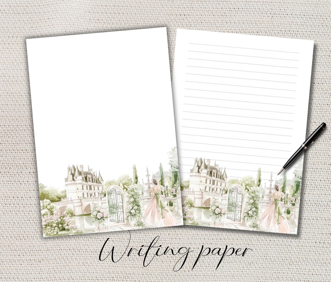 French Chateau Writing Paper Lined Unlined-a4/a5 Pen Pal Supplies ...