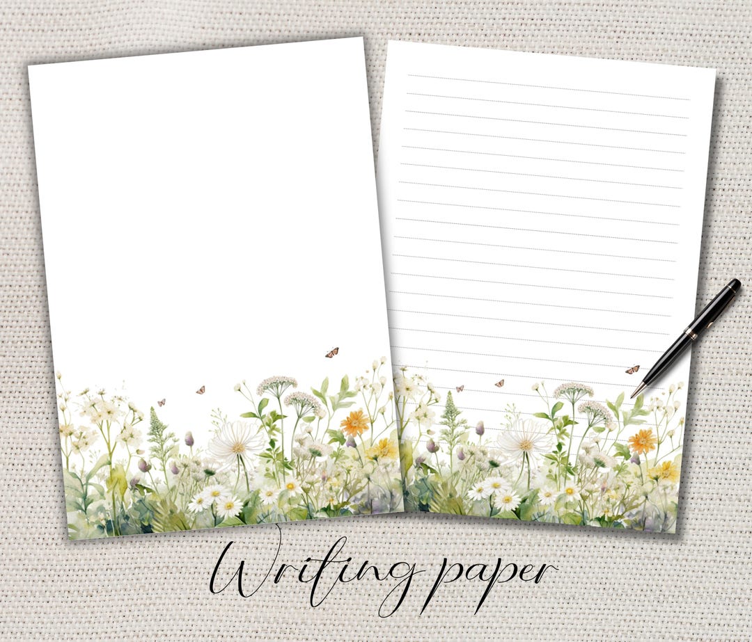 Wildflower Writing Paper Lined Unlined-a4/a5 Pen Pal Supplies-letter ...