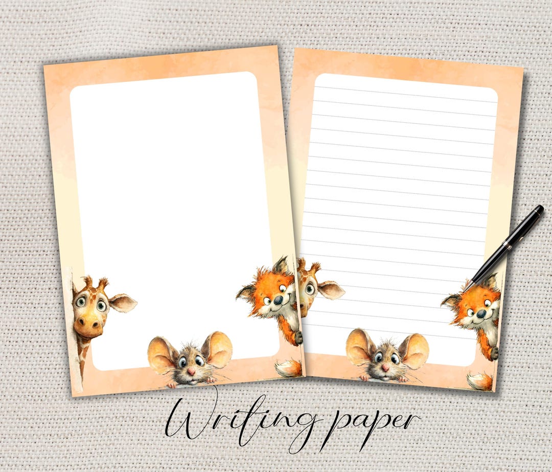 Whimsical Animals Writing Paper Lined Unlined-a4/a5 Pen Pal Supplies ...