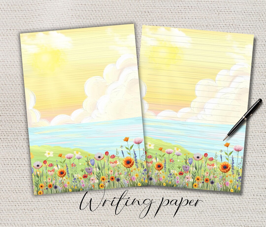 Summer Landscape Writing Paper Lined Unlined-a4/a5 Pen Pal Supplies ...